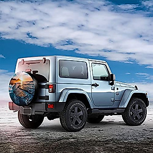 Zhung Ree Spare Tire Cover Amazing Beach Sunset Tire Cover Waterproof Dust-Proof Universal for Jeep,Trailer, RV, SUV and Many Vehicle 14 inch