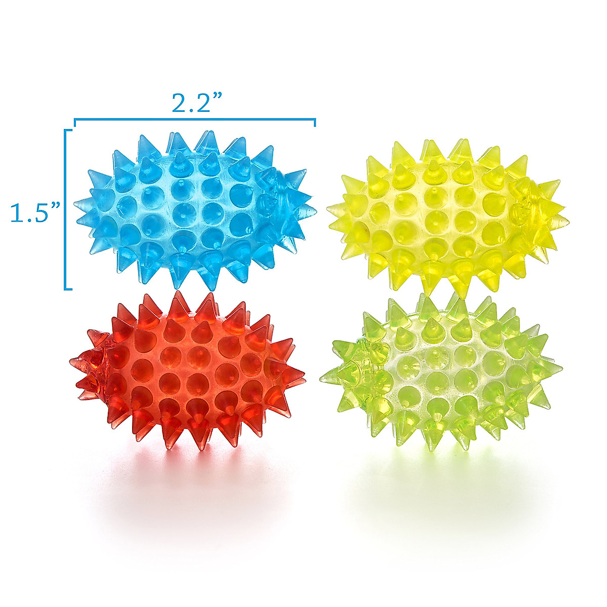 Spiky Balls Stim Toy 4 Pcs Set, Picking Desk Fidgets for Kids & Adults, ADHD Autism, Sensory Fidget Toys for School, Stress Relief and Boost Focus
