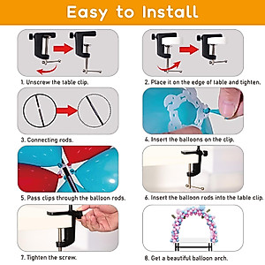 RUBFAC Balloon Arch Kit and Electric Balloon Pump, Balloon Arch Stand for Table Adjustable Frame with Electric Pump Bases Party Balloon Accessories for Birthday Party Baby Shower Festival Decorations