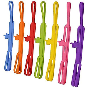 TEKEFT 7 pcs Finger Pointer Bookmark Elastic Book Mark Strap - Random Color- (7 Color)