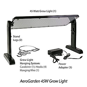 AeroGarden 45W LED Grow Light Panel - Grow Light for Plants, Includes Stand and Hanging Kit, Black