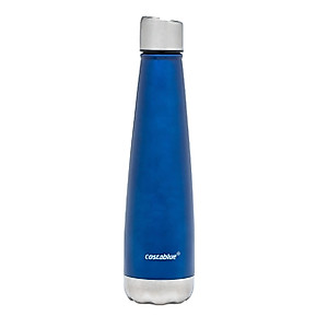 Costablue Santa Monica Vacuum Insulated Double Wall Stainless Steel Water Bottle 500 ml, Push Open & Close Lid, Reusable Water Flask – 17 Ounces, Moonlight Blue & Ocean Blue Combo