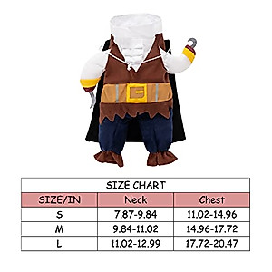 Funny Cat Dog Halloween Pirate Costumes- Caribbean Style Pet Cat Dog Halloween Dressing up Cosplay Party Costume (Brown,Small)