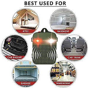 Glaobule 2 Pack Mouse Repellent Battery Operated Ultrasonic Indoor Rat Deterrent Get Rid of Mice Auto Rodent Repeller Attic Garage Home Pest Control Vehicle Protection Under Hood Rodent Repeller