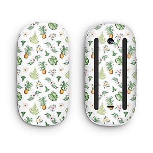 Design Skinz The Tropical Pineapple and Floral Pattern Vinyl Decal Compatible with The Apple Magic Mouse 2 (Wireless, Rechargable) with Multi-Touch Surface