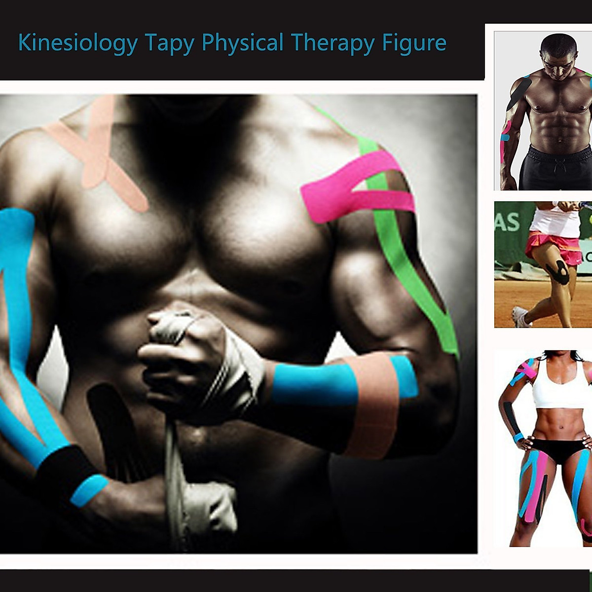 Kinesiology Theraeputic Tape Physio for Athletic Sports Recovery Pain Relieve Strong Adhesion Waterproof Original Cotton Uncut 2 Inch x 16.4 Feet (2 Pink)