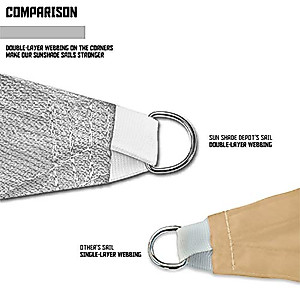 TANG Sunshades Depot 8' x 8' Light Grey Sun Shade Sail Square Permeable Canopy Customize Commercial Standard 180 GSM HDPE