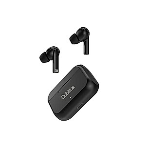 Cubitt True Wireless Earbuds Generation 2, 5.3 Bluetooth, IPX5 Water reistance, Premium Sound, Touch Control, Built in Microphone, Voice Assistance, Game Mode for Men and Women (Black)