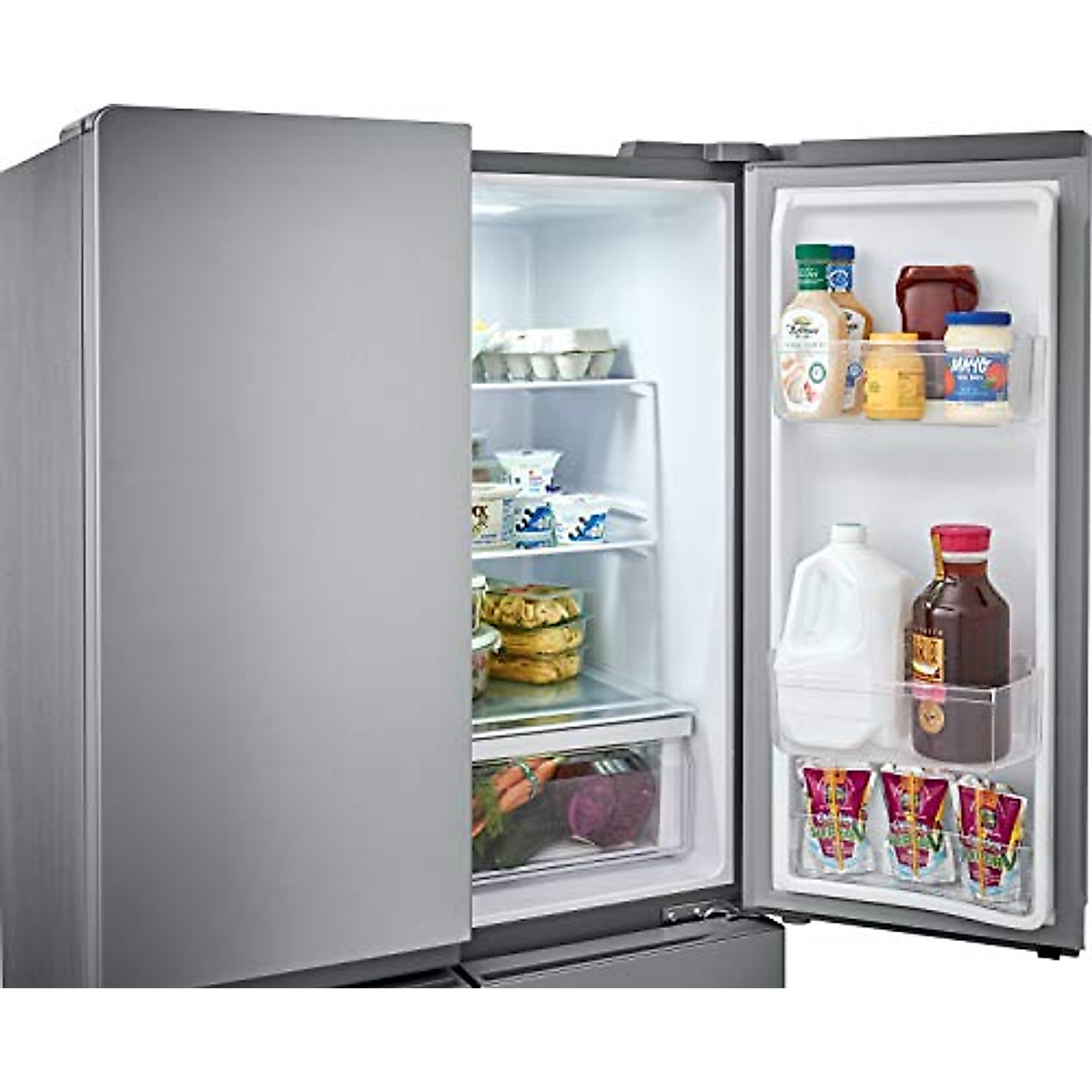 Frigidaire 17.4 Cu. Ft. 4 Door Refrigerator in Brushed Steel with Adjustable Freezer Storage