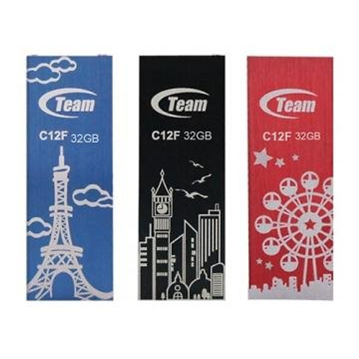 Team 32GB C12F Bookmark USB2.0 Flash Drive (Big Ben) Black