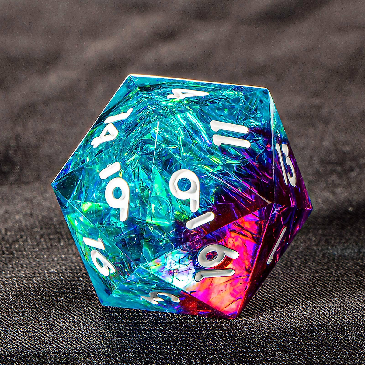 OUKELANWO Polyhedral Role Playing Dungeons and Dragons Dice, 7 Piece Blue Sharp Edge Resin D and D RPG DND Dice Set D&D with Box