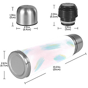 Stainless Steel Leather Vacuum Insulated Mug Colorful Texture Thermos Water Bottle for Hot and Cold Drinks Kids Adults 16 Oz