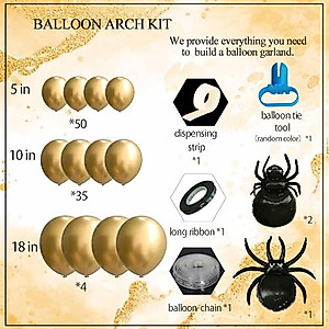 INFLORAL Metallic Gold Balloon Arch Kit Different Sizes 18 10 5 Inch Shiny Chrome Gold Latex Balloons for Graduation Baby Shower Birthday Party Decorations