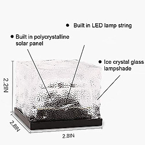 ASTRAEUS Solar Brick Light Solar Ice Light Ice Cube Lights Buried Light Paver for Garden Courtyard Pathway Patio Outdoor Decoration 4 Pack White （Upgraded Package）