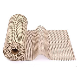 Shelf Liner for Kitchen Cabinets, 12 in x 25 FT, Strong Grip Non-Adhesive Shelf Liner, Waterproof Non-Slip Drawer Liner, Easy to Clean and Install, Perfect for Closets, Tables (Beige, 12in x 25ft)