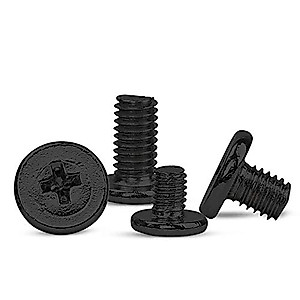 50pcs M2.5 Big Flat Head Screws Cross Thin Headed Screw for Laptop for Computer Mobile Phone Bolt Black Color 3mm-14mm Long - (M2.5x6mm) SCRW-169476