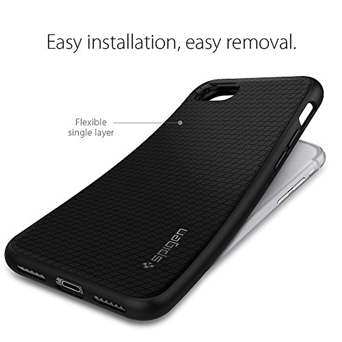 Spigen Liquid Air Armor Designed for iPhone 8 Plus Case (2017) / Designed for iPhone 7 Plus Case (2016) - Black