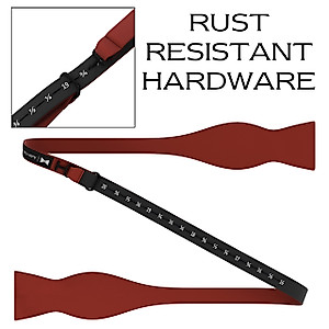 Adam Young Men's Terracotta Self Tie Bow Tie with Pocket Square & Cufflinks Formal Satin Classy Bowtie for Tuxedo Faux Silk (Classic, Rust)