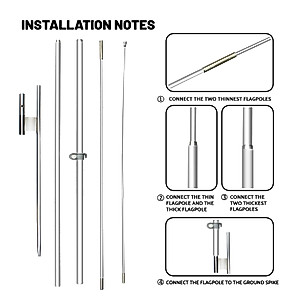 QSUM Swooper Flag Pole Kit, 11ft Windless Swooper Flagpole Fits 8ft Flags with Stainless Aluminum Alloy, Heavy Duty Ground Stake Base, for Outdoor Business Advertising
