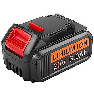 ARyee 6000mAh Battery Replacement for Dewalt 20 Volt MAX Lithium Ion Battery DCB205 DCB200 DCB206 DCB206-2 DCB204 DCB204BT-2 DCB203 DCB201 with LED Indicator (1)