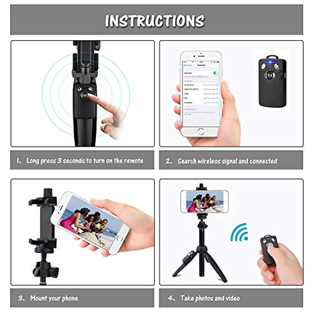 Selfie Stick, Professional Selfie Stick Tripod, 40-inch Extendable Selfie Stick with Wireless Remote and Tripod Stand for iPhone 14 13 12 11 pro Xs Max Xr X 8 7 6 Plus, Android Samsung Smartphone