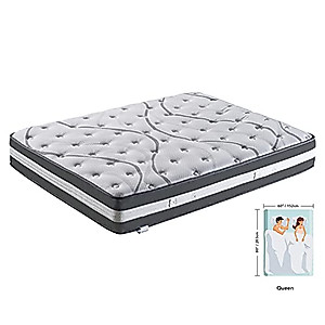 12 Inch Queen Size Hybrid Pocket Spring Mattress with Individually Pocket Spring System/Wave and Anti-fire Foam