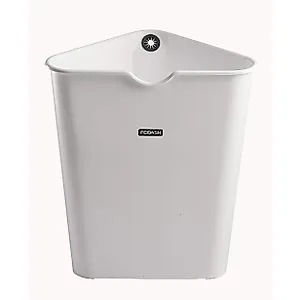 Happiness Decoration Plastic Triangle Garbage Can Without Lid Home Office Bathroom Trash Can Waste Paper Basket Wastebasket for Narrow Spaces Recycling Bins (White) …