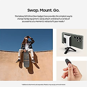 SAMSUNG Galaxy S23 Ultra Clear Gadget Phone Case, Protective Cover w/Grip, Kickstand, Premium Material, Detachable Mount for Accessories, US Version, EF-XS918CTEGUS, Transparent