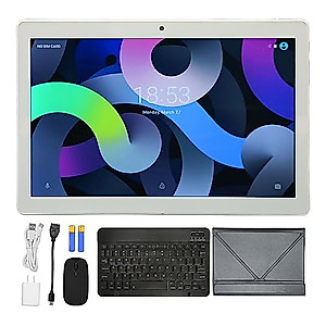 ICRPSTU 10.1 Inch Tablet, 5GWiFi 12GB RAM 256GB ROM 2 in 1 Tablet PC 8MP Front Camera MT6755 Deca Core for Business for Entertainment (US Plug)