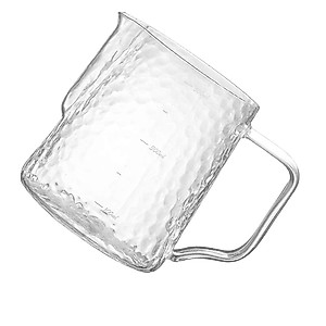 jojofuny Coffee Milk Frothing Pitcher Glass Measuring Cups Mixing Glass Mug with Handle 500ml for Espresso Steaming Measure Liquid Latte Art Measuring Cup
