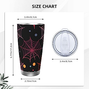 AYCZN Galaxy Cobweb 20 OZ Tumbler Stainless Steel Travel Coffee Mug, Halloween Spider Web Insulated Water Bottle with Lid and 2 StrawsLeakproof Thermal Cup
