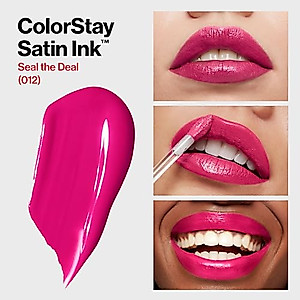 Revlon ColorStay Satin Ink Liquid Lipstick, Longwear Rich Lip Colors, Formulated with Black Currant Seed Oil, 012 Seal the Deal, 0.17 fl oz