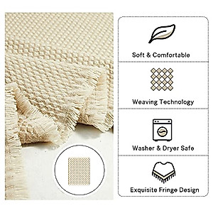 ZonLi Soft Throw Blanket for Couch, 50"x60" Weave Blanket with Tassels & Diamond Pattern,Soft Lightweight Shawl Blanket Decoration Blanket for Living Room, Sofa, Bed