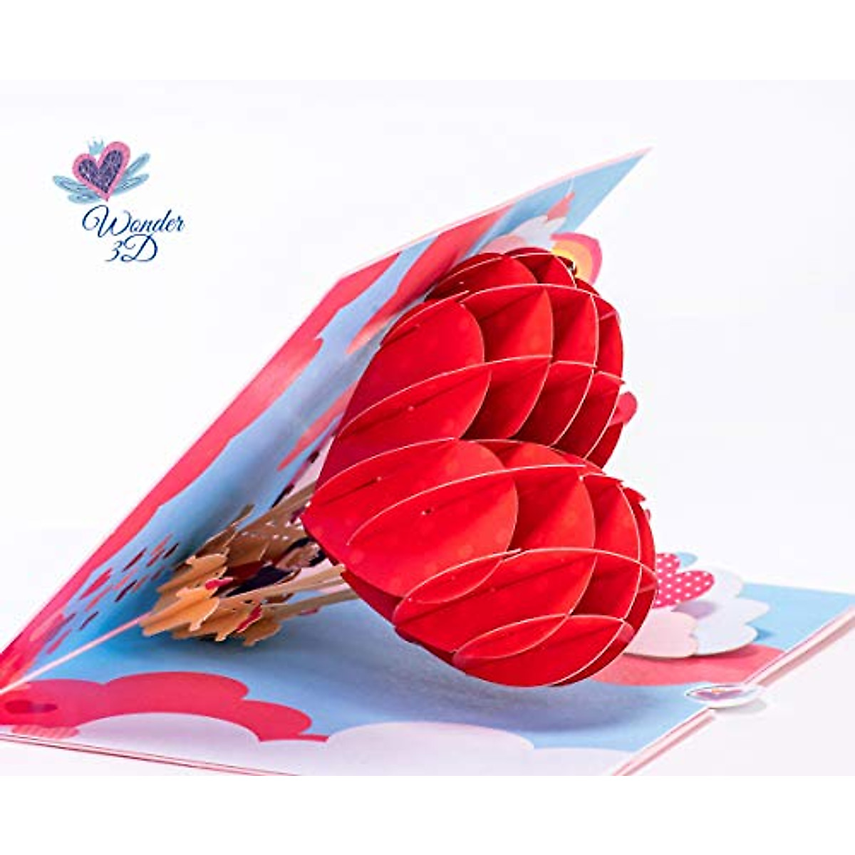 Wonder3D Pop Up Card for Valentines Day Pop Up Card, Valentines Day 3D Card, Happy Birthday, Happy Anniversary, Thank You, Get Well, Thinking of you, Anniversary card for her