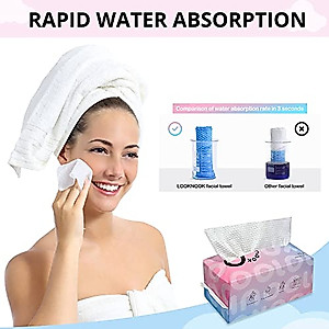 LOOKNOOK Disposable Face Towel, 50% Thicker, Soft for Sensitive Skin, Multipurpose Cleaning Cloth, 70 Count, 6 pack