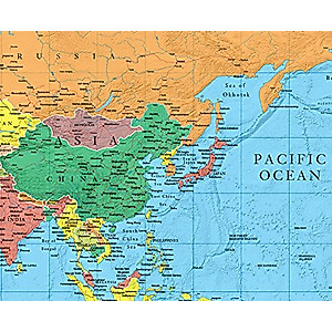 30x48 World Wall Map by Smithsonian Journeys - Blue Ocean Edition (30x48 Laminated)