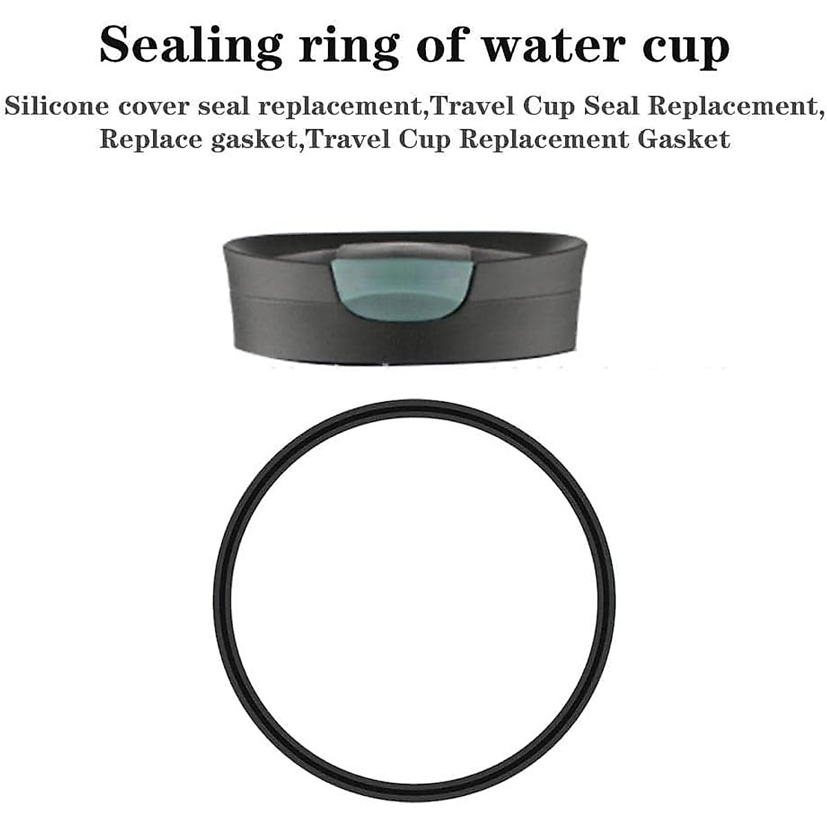 4Pcs Black Replacement Gasket for Contigo Snapseal Byron Travel Mug 16oz & 20oz, Silicone Lid Seal Leak-Proof for Contigo Coffee Travel Tumbler Glassware and Drinkware