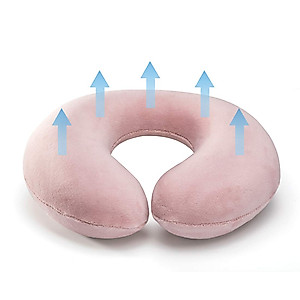 Aurelius Baby Travel Pillow,Infant Head and Neck Support Pillow for Car Seat,Stroller (Pink)