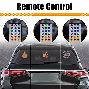 Funny Car Accessory, Cartaoo Upgrade Back Window LED Display Light, 17 Funny Emoticons - Give The Birds & Wave to Drivers, Truck Accessories, Cool Car Gadgets & Road Rage Sign
