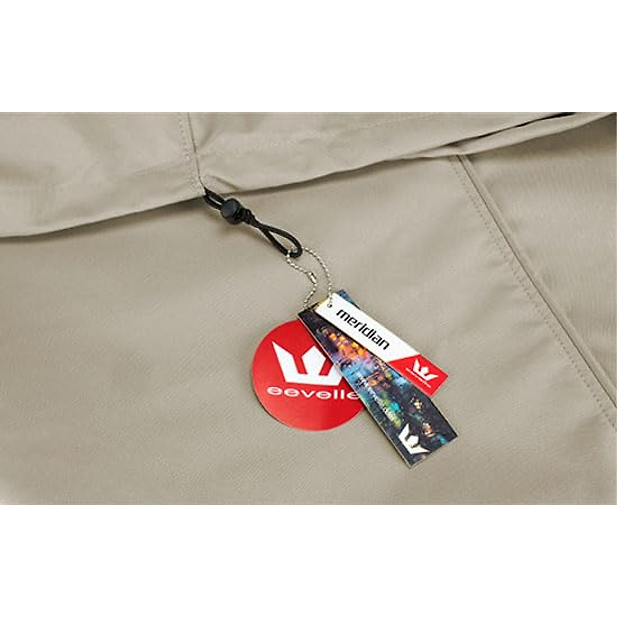 Eevelle Meridian Patio Rectangular Table Cover with Marine Grade Fabric - Outdoor Table Cover - Furniture Set Covers for Dining Table - Easy to Install - (25"H x 112"L x 68"W, Khaki)