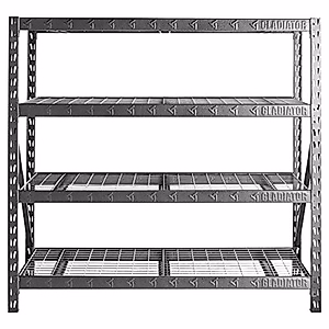 77" Wide Heavy Duty Rack with Four 24" Deep Shelves