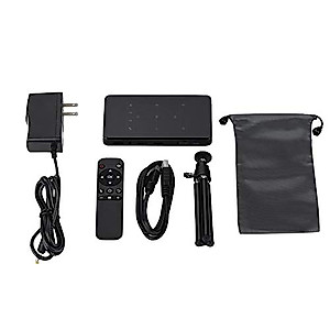 Smart Pocket Mini Projector,ASHATA 2.4G WiFi 4k HD Projector Support Bluetooth 4.0 Android6.0 OS USB TF Card for Home Cinema,Wireless Phone Connection for Movies, Presentations,Gaming,Phone(Black)