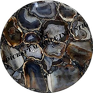 Round Coffee Table 24" Inch, Agate Table, Agate Table Top, Agate Coffee Table, Agate Side Table, Round Table, Stone Table. Grey Agate Geode Table