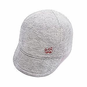 Keepersheep Baby Reversible Baseball Cap Infant Sun Hat, Shell Embroidery Cotton (Gray-New Size, 6-12 Months)
