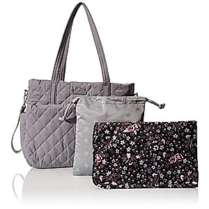 Vera Bradley Women's Performance Twill Ultimate Baby Diaper Bag, Tranquil Gray, One Size