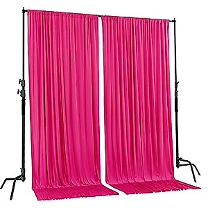AK TRADING CO. 10 feet x 10 feet Polyester Backdrop Drapes Curtains Panels with Rod Pockets - Wedding Ceremony Party Home Window Decorations - Fuchsia (DRAPE-5x10-FUCHSIA)