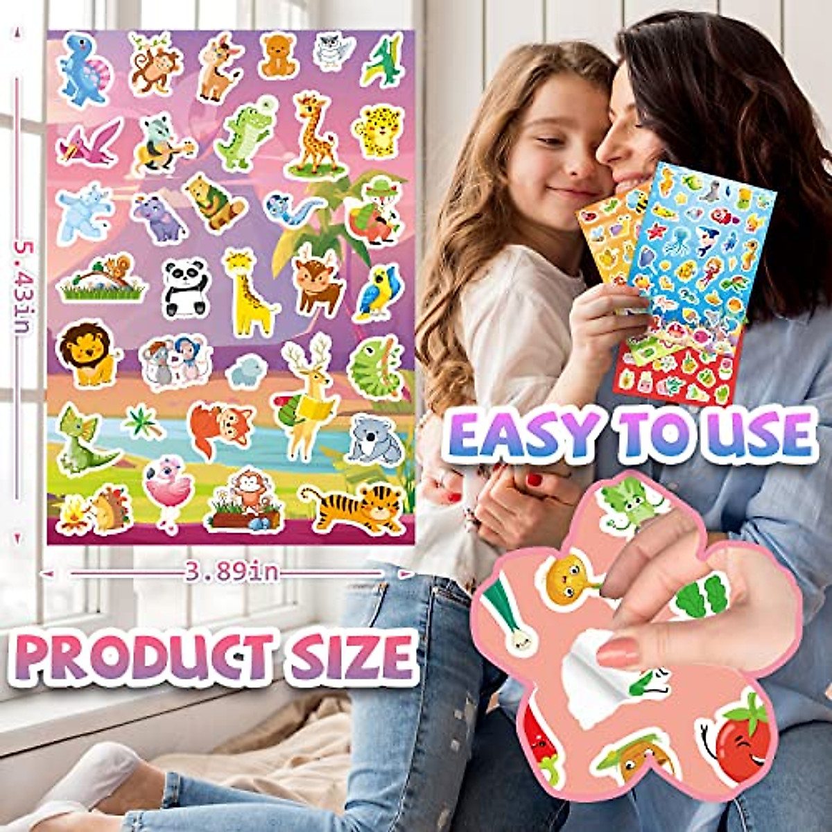 3000+PCS Kids Stickers for Water Bottles, 18 Themes with Cars Food Trucks Plant, Animal Stickers for Toddlers Students Teachers Adults Parent, Cute Stickers for Journaling Gift Laptop Phone