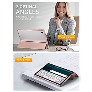 MoKo Case Fits Samsung Galaxy Tab A8 10.5 Inch 2022 (SM-X200/SM-X205/SM-X207), Tablet Case Transparent Back Cover with Auto-Wake Fit Samsung Galaxy Tab A8 2022, Pink