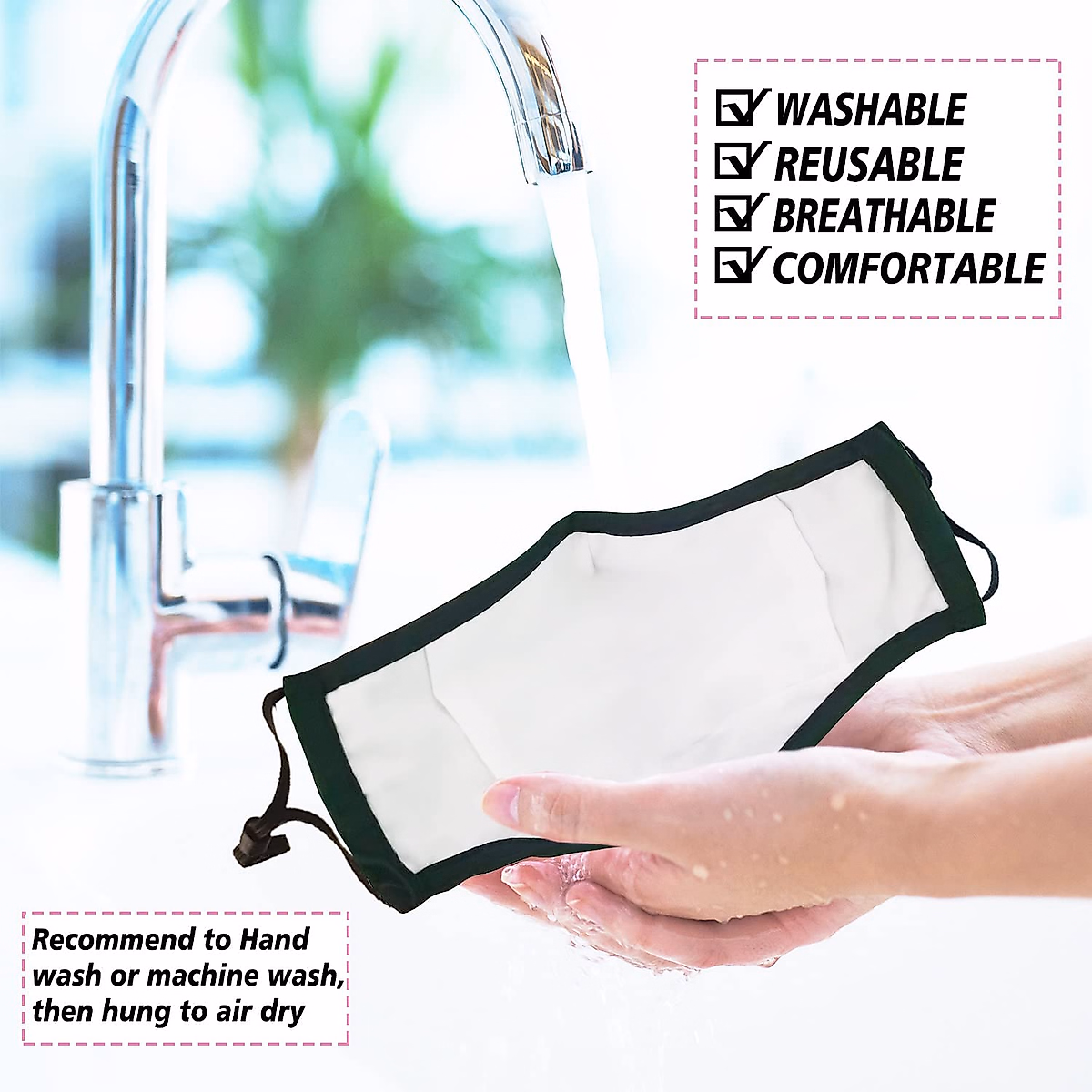 MAZJOYDAY Washable Reusable Cloth Face Masks for Women Men - Breathable Face Mask with Nose Wire and Filter Pocket for Adult