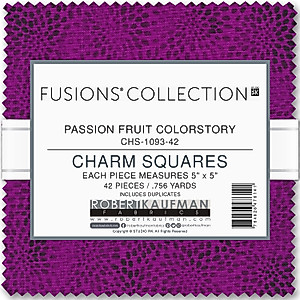 Fusions Passionfruit Charm Square 42 5-inch Squares Charm Pack Robert Kaufman Fabrics CHS-1093-42